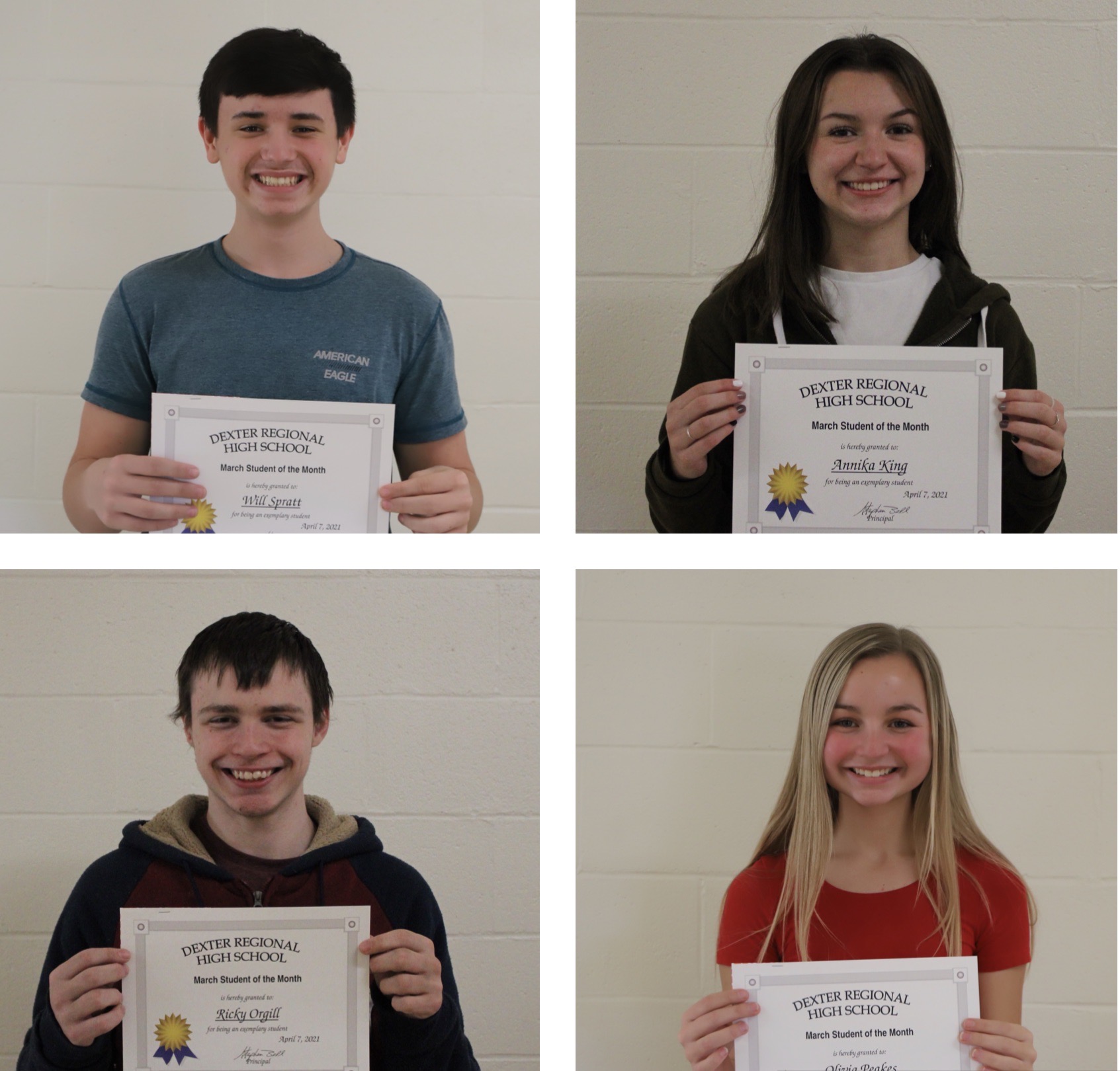 Dexter Regional High School March Students of the Month -Piscataquis ...