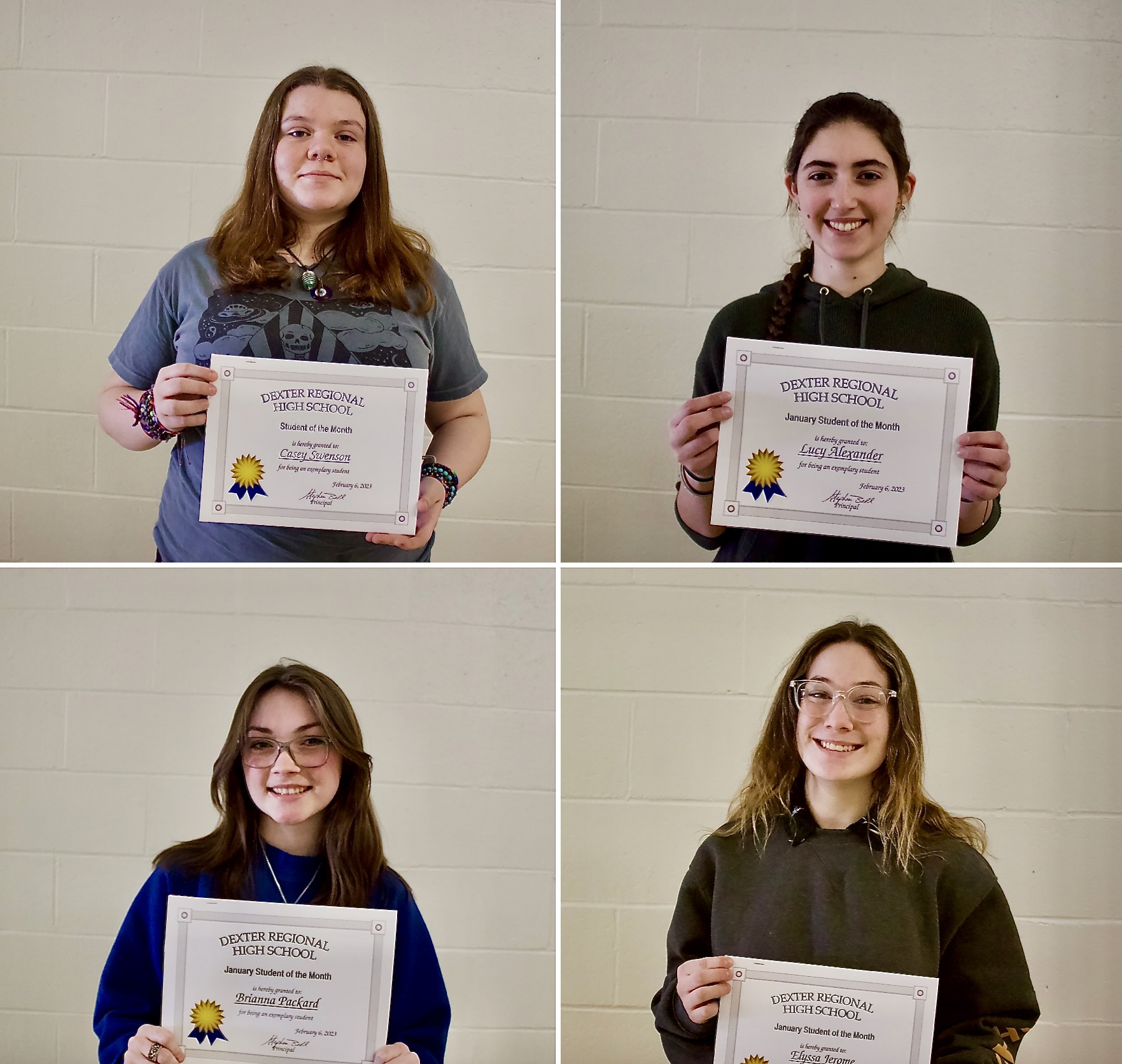 Dexter Regional High School January Students of the Month -Piscataquis ...
