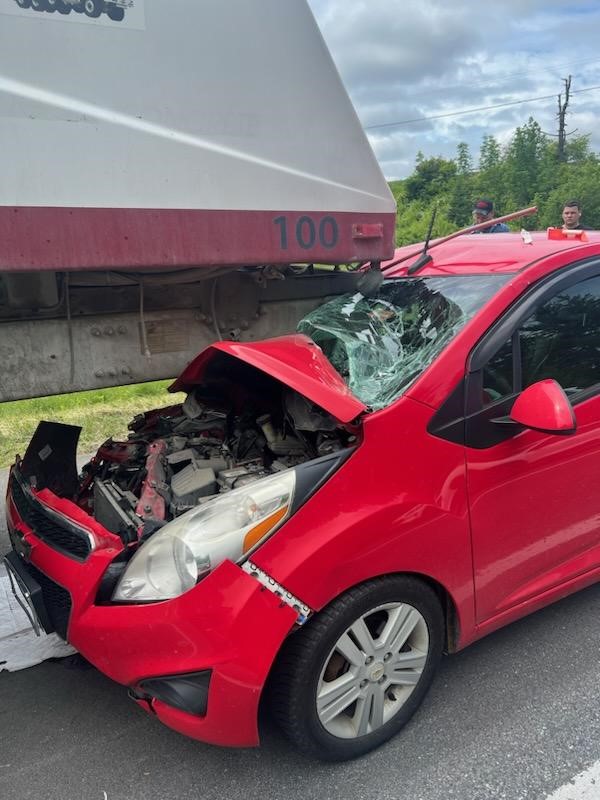 Dexter woman hospitalized after crashing car into back of cement truck ...